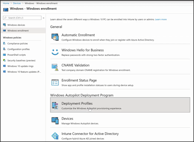 Onboard devices to Intune via Windows Autopilot Deployment Program ...